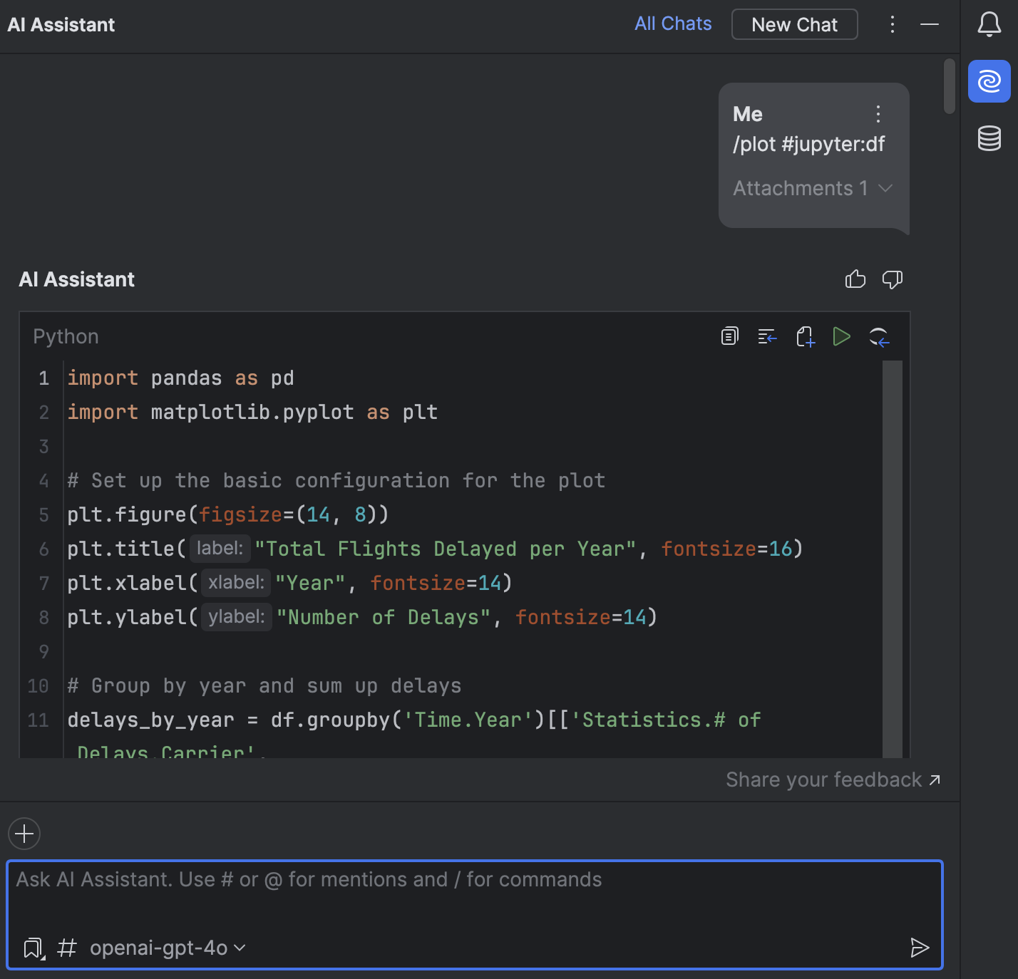 AI Assistant in Jupyter notebooks | AI Assistant Documentation