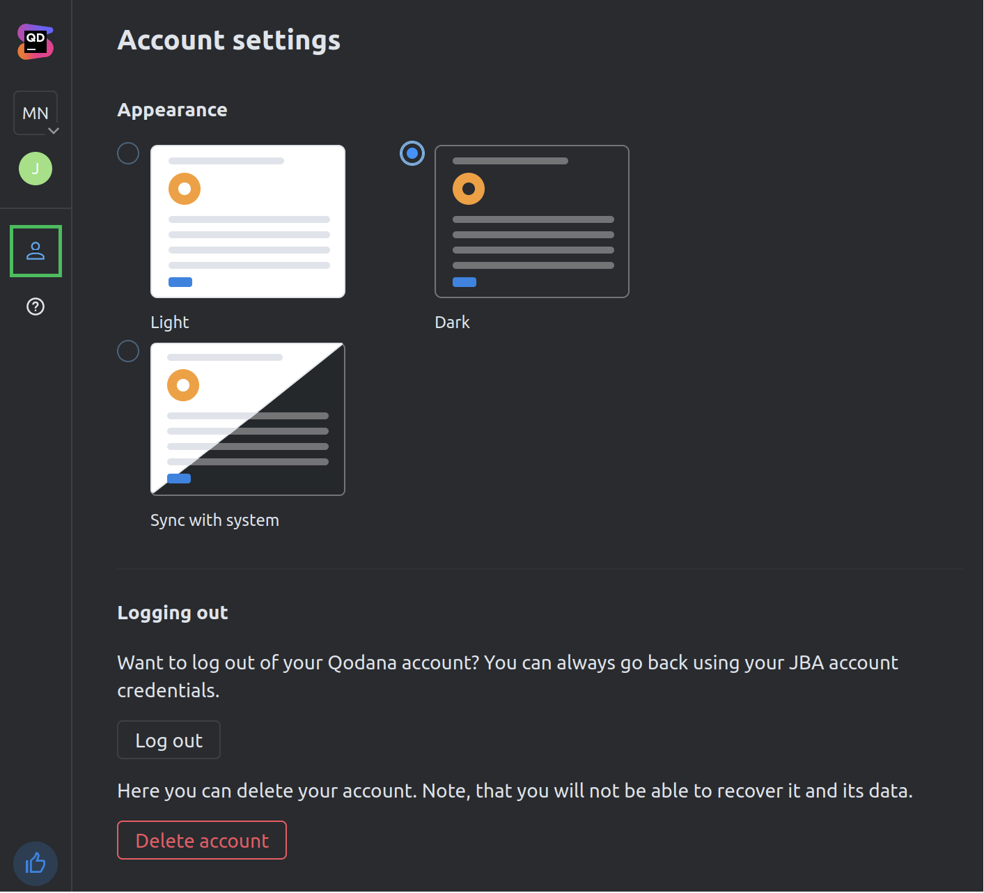 Account settings | Qodana Documentation