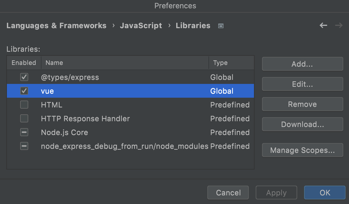 Configure JavaScript libraries | JetBrains Rider