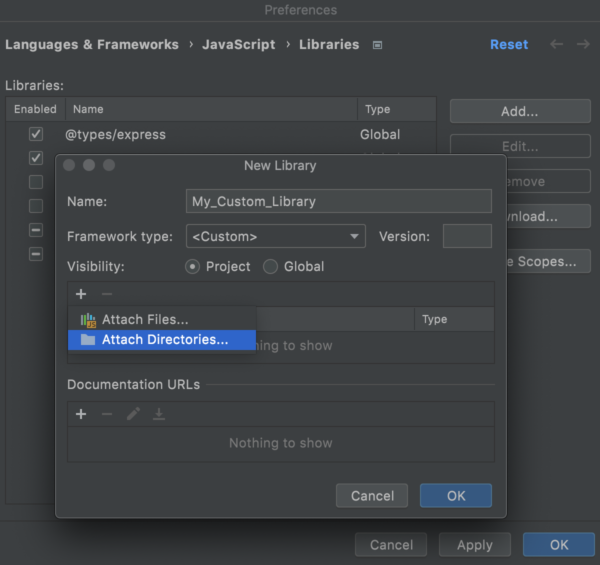 Configure JavaScript libraries | JetBrains Rider Documentation
