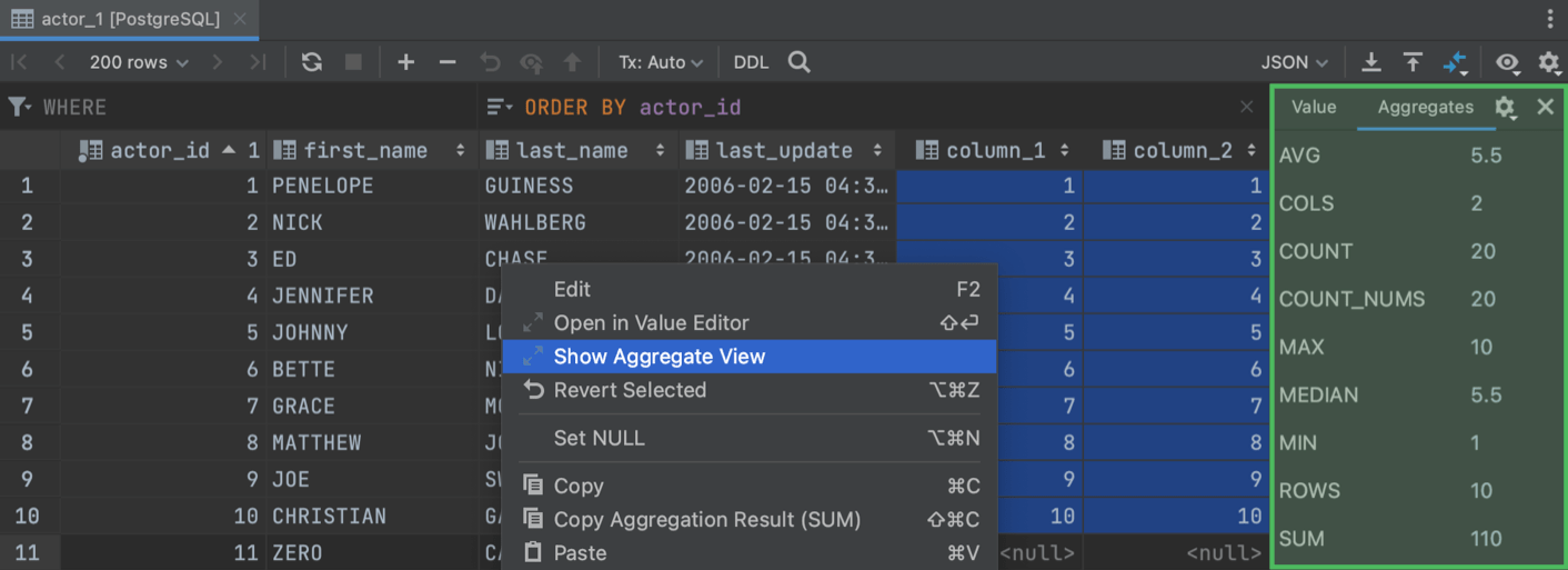 View data | JetBrains Rider Documentation