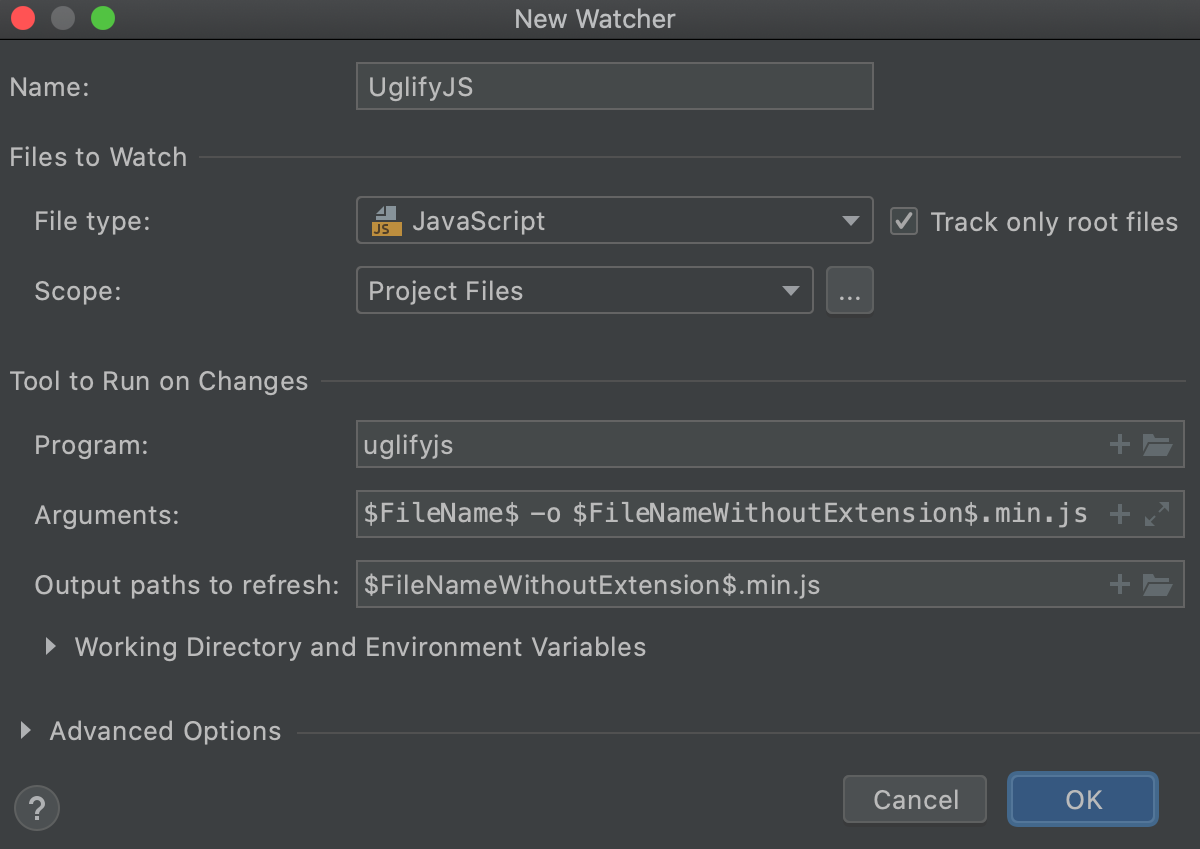 Minifying JavaScript | JetBrains Rider Documentation