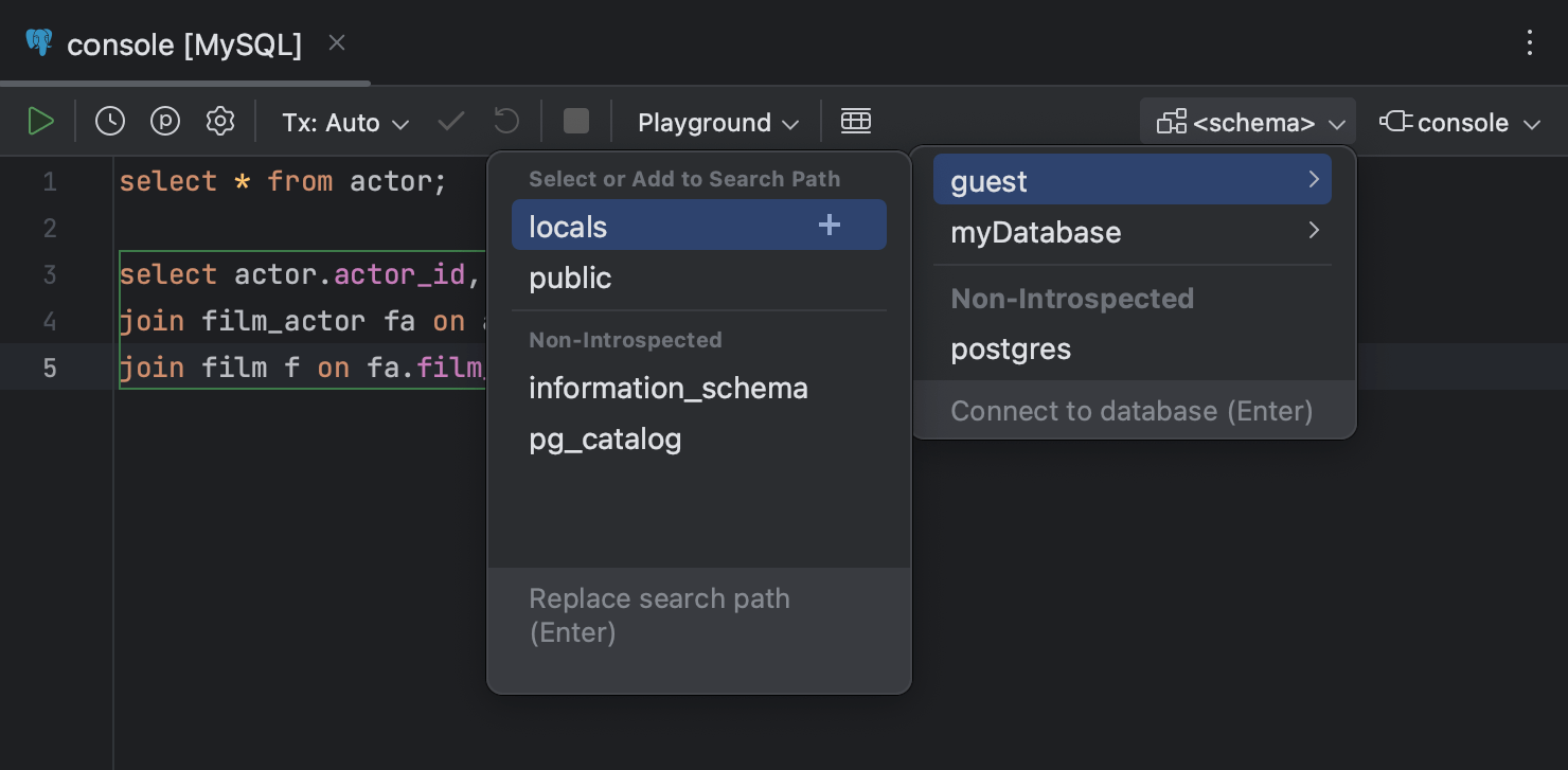 Query consoles | JetBrains Rider Documentation
