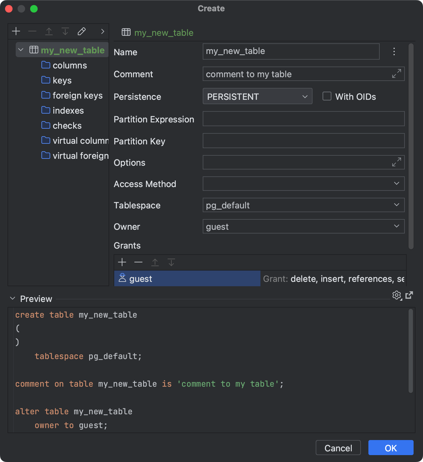 Tables | JetBrains Rider Documentation