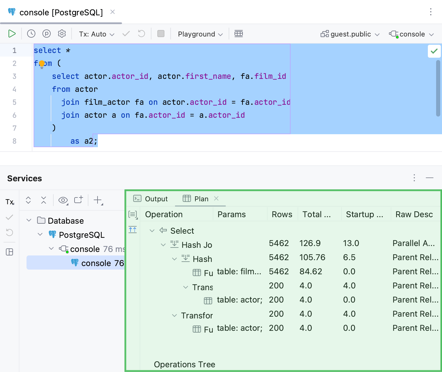 Query consoles | JetBrains Rider Documentation