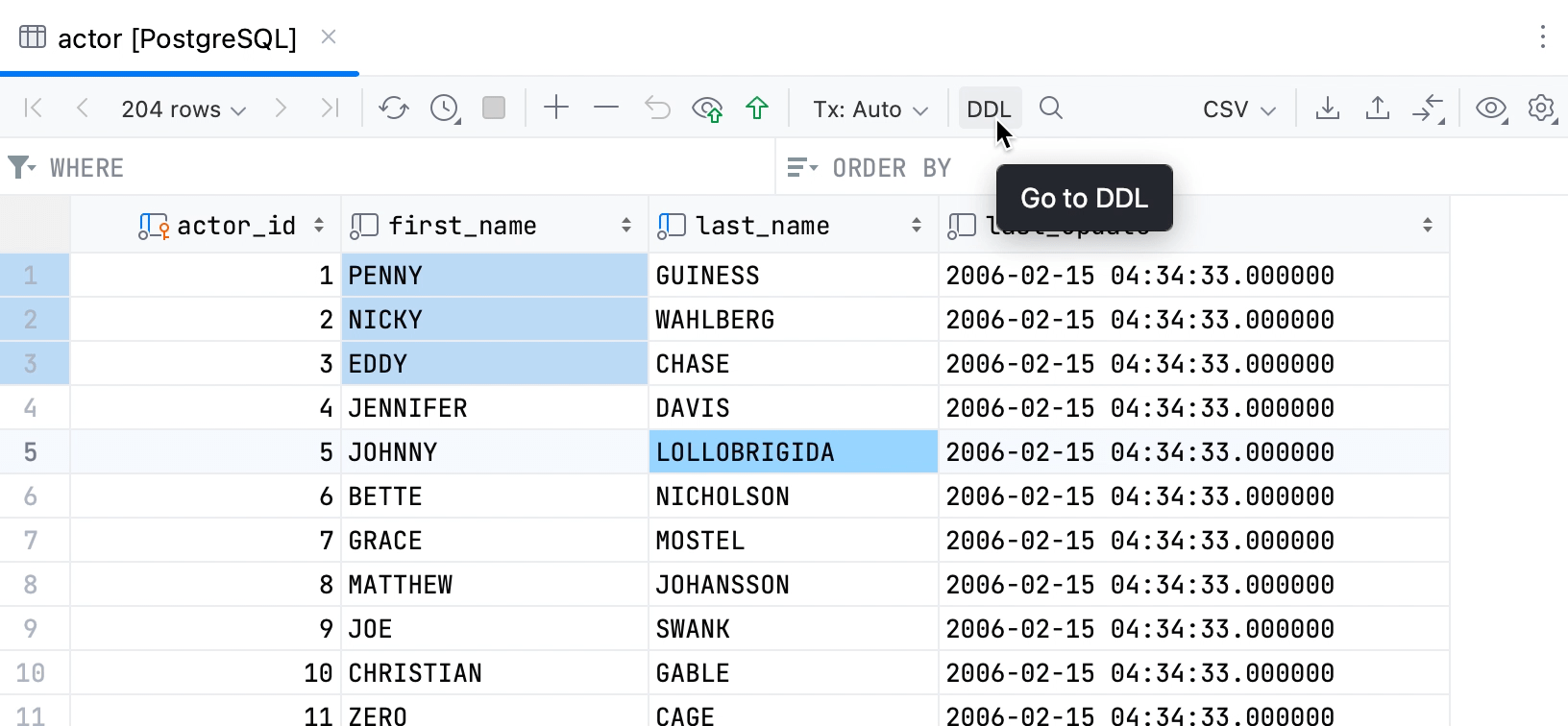 Data Editor and Viewer | JetBrains Rider Documentation