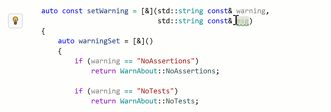 Code Inspection and Quick-Fixes in C++ | JetBrains Rider Documentation