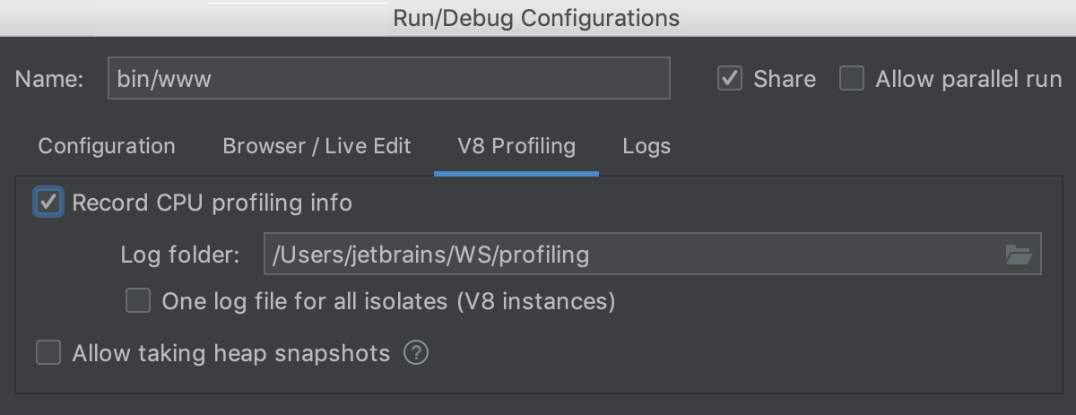 V8 CPU and Memory Profiling | JetBrains Rider Documentation