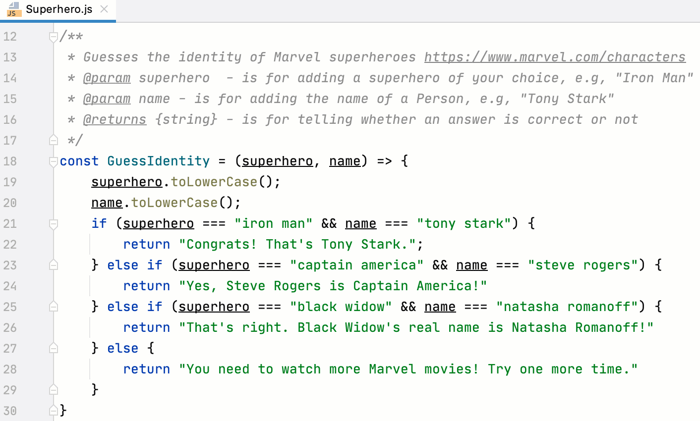 JSDoc comments | JetBrains Rider Documentation