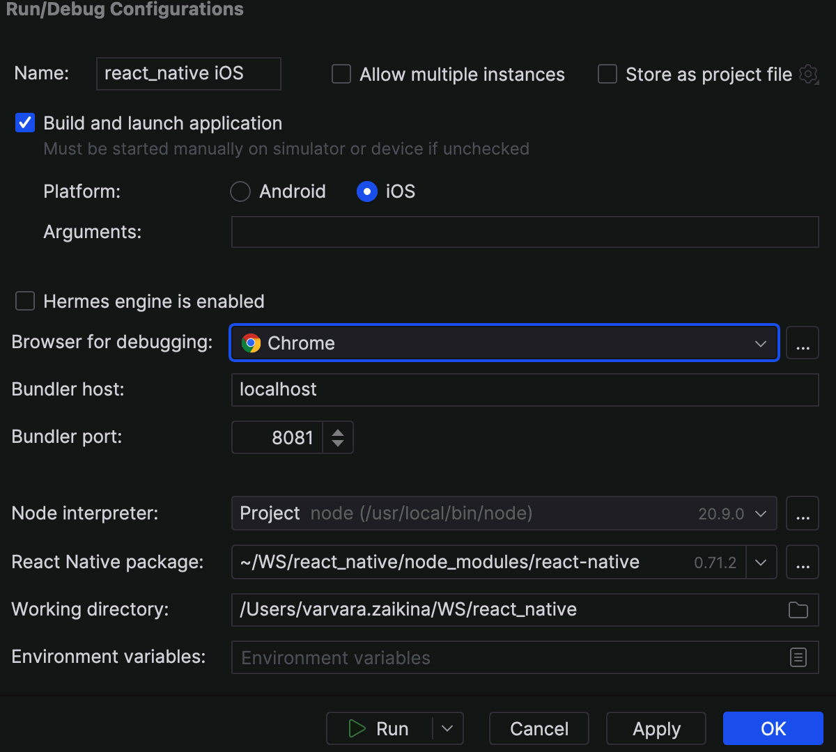Languages and frameworks: React Native | JetBrains Rider Documentation