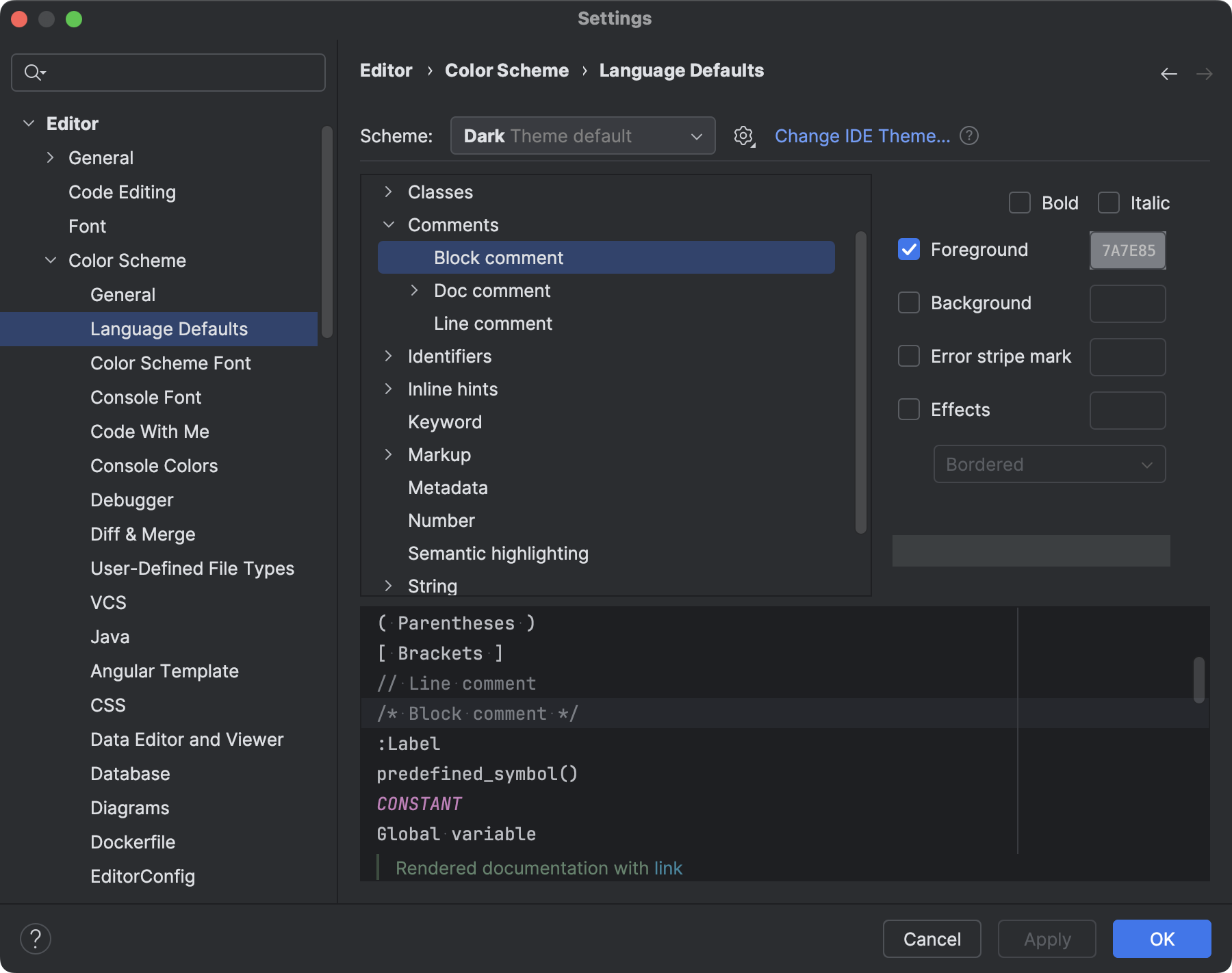 Colors schemes: fonts and colors of IDE text | JetBrains Rider Documentation
