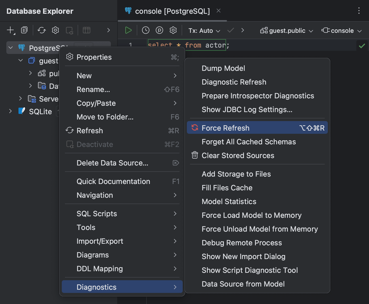 Cannot find a database object in Database tool window | JetBrains Rider Documentation