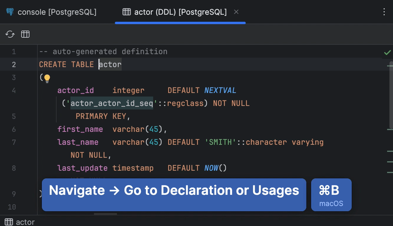 Database Window Jetbrains Rider Documentation