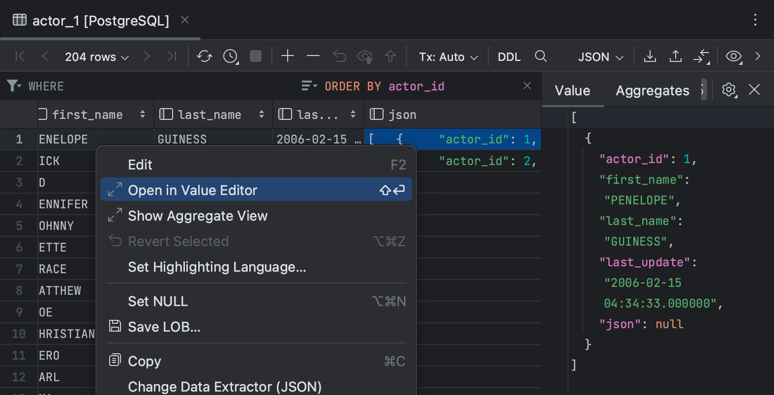 View data | JetBrains Rider Documentation