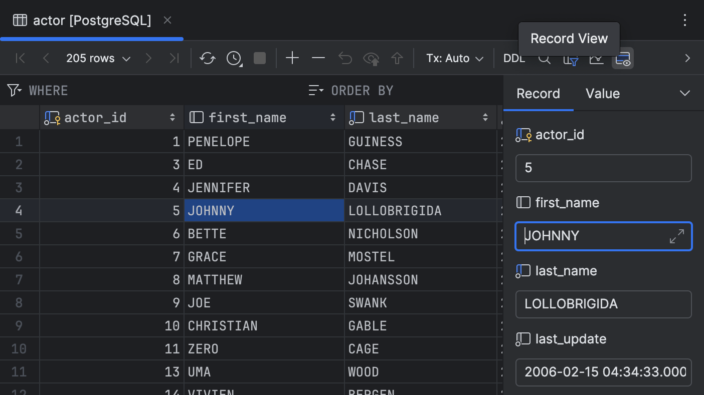 View data | JetBrains Rider Documentation