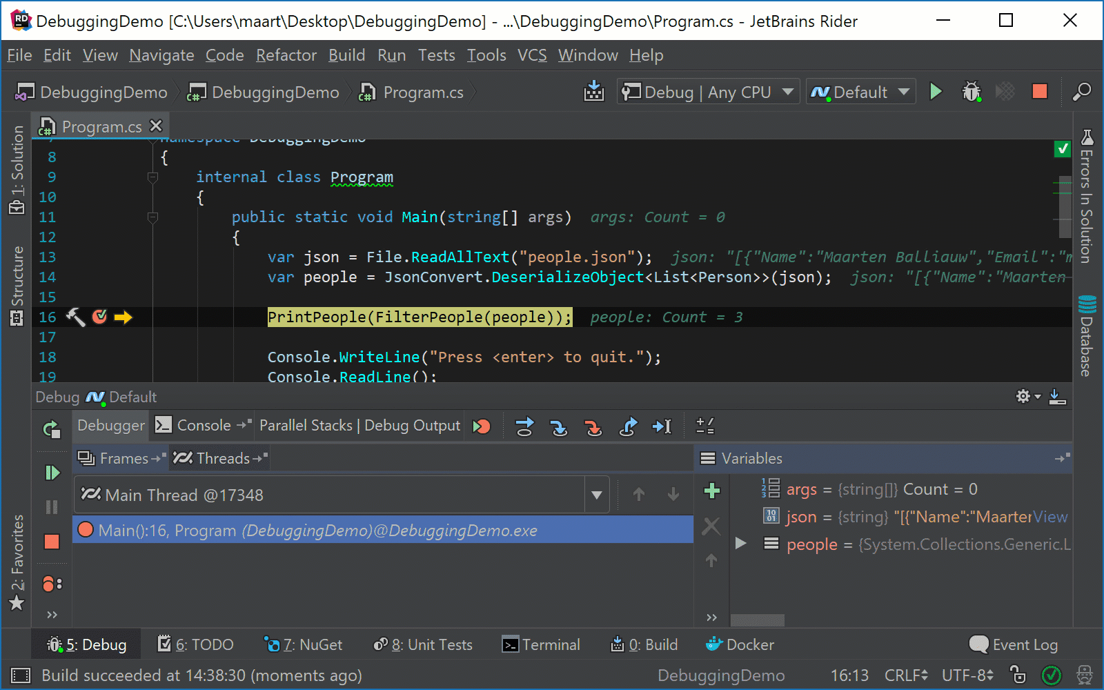 Debugging | JetBrains Rider Documentation