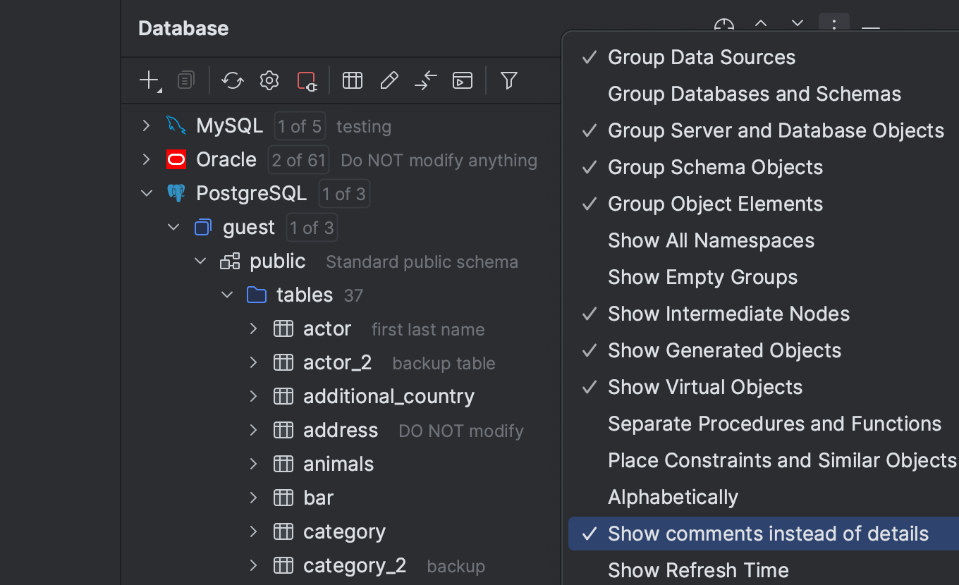 Data Sources Jetbrains Rider Documentation