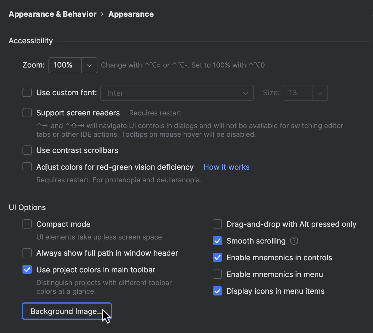 Background image | JetBrains Rider Documentation