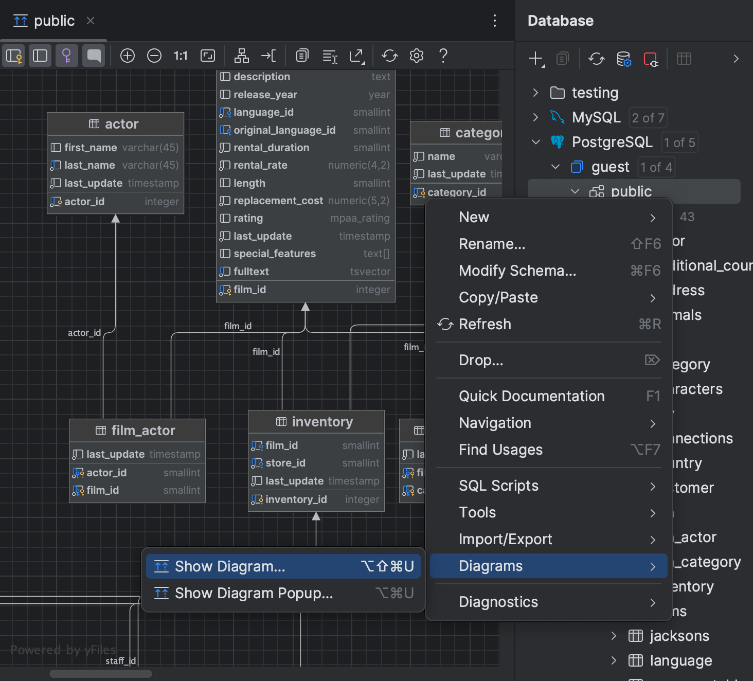 Database diagrams | JetBrains Rider Documentation