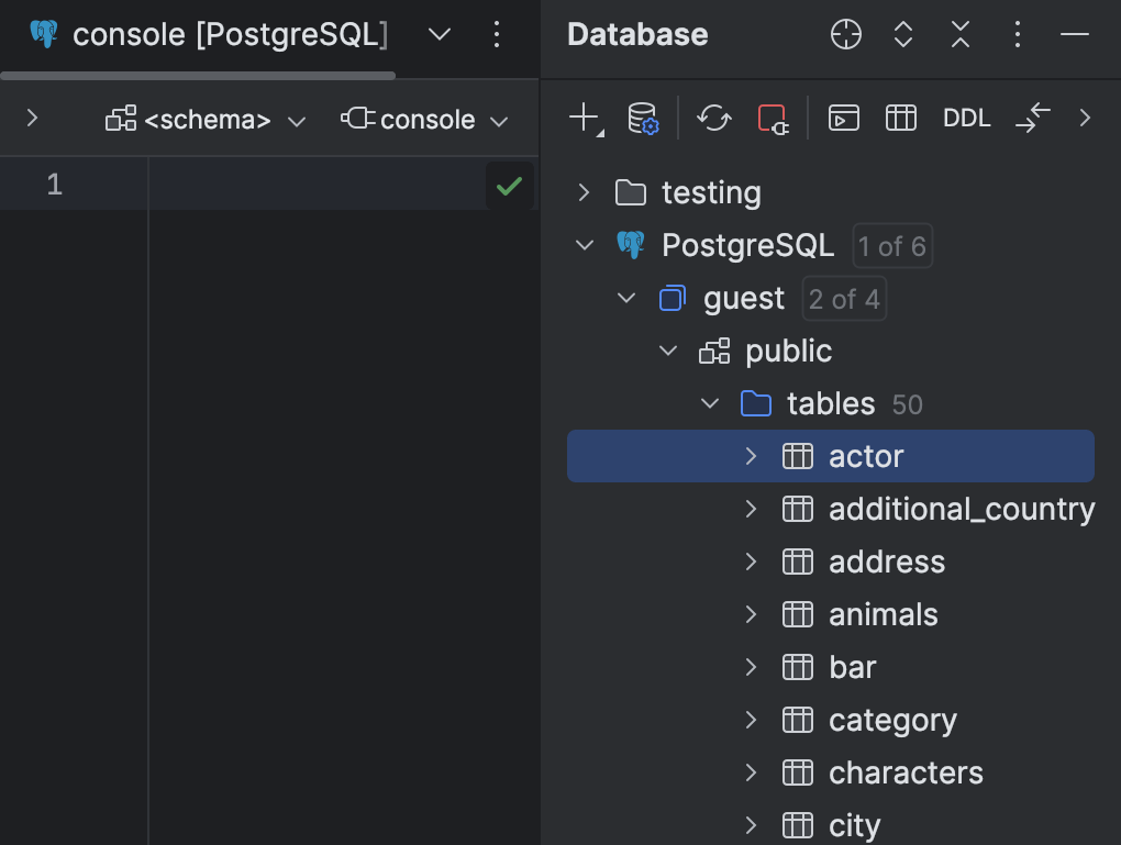 Tables | JetBrains Rider Documentation