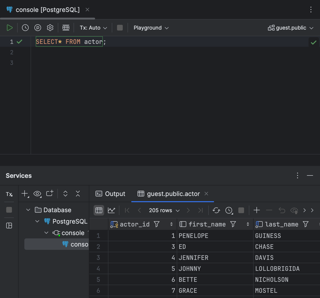Query results | JetBrains Rider Documentation