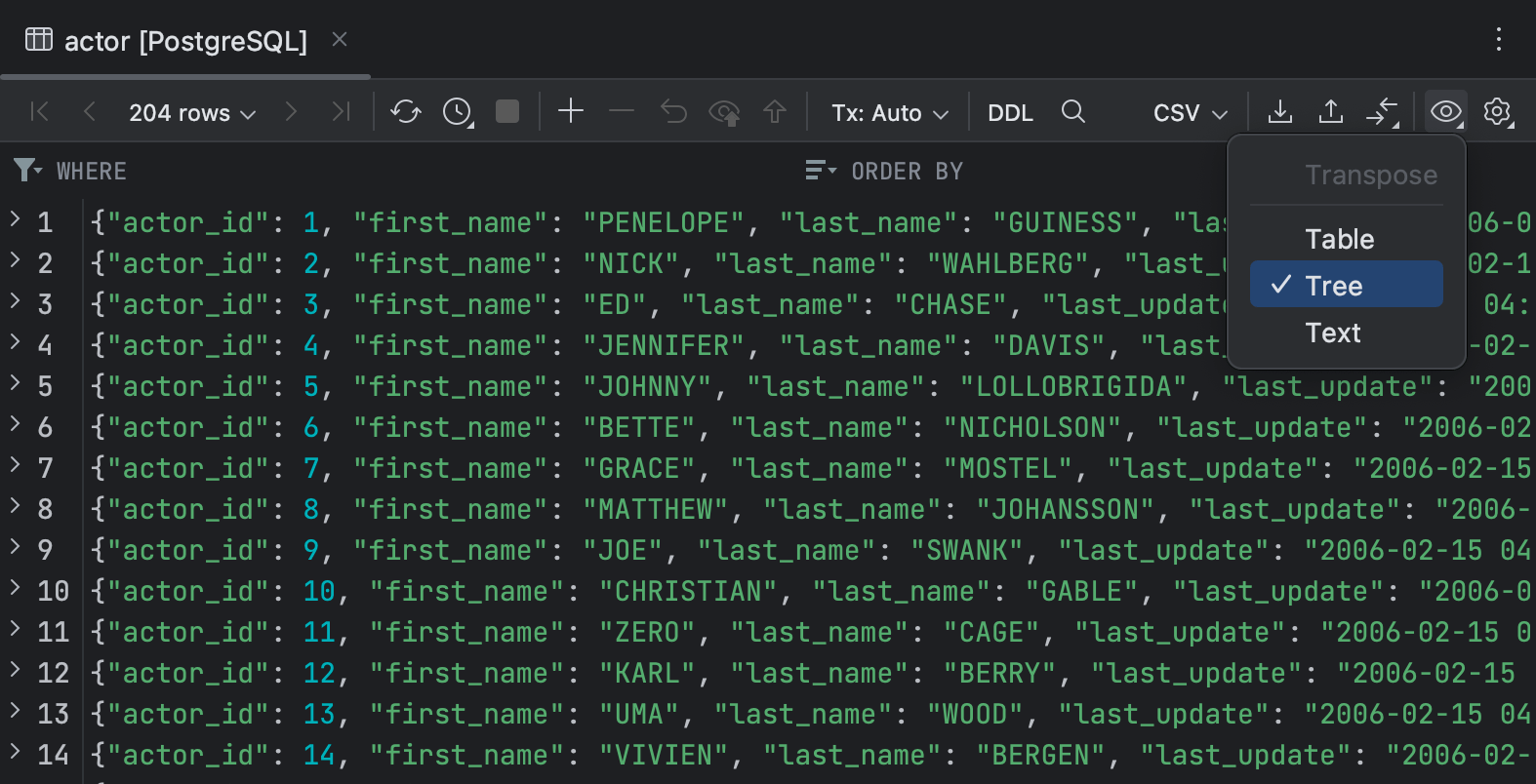 View data | JetBrains Rider Documentation