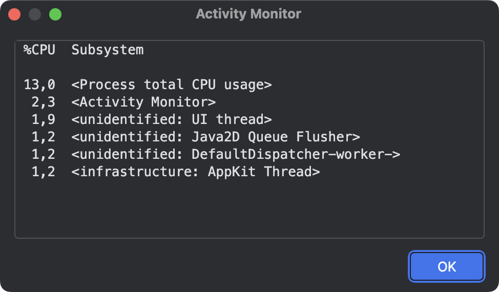 IDE performance monitor | JetBrains Rider Documentation