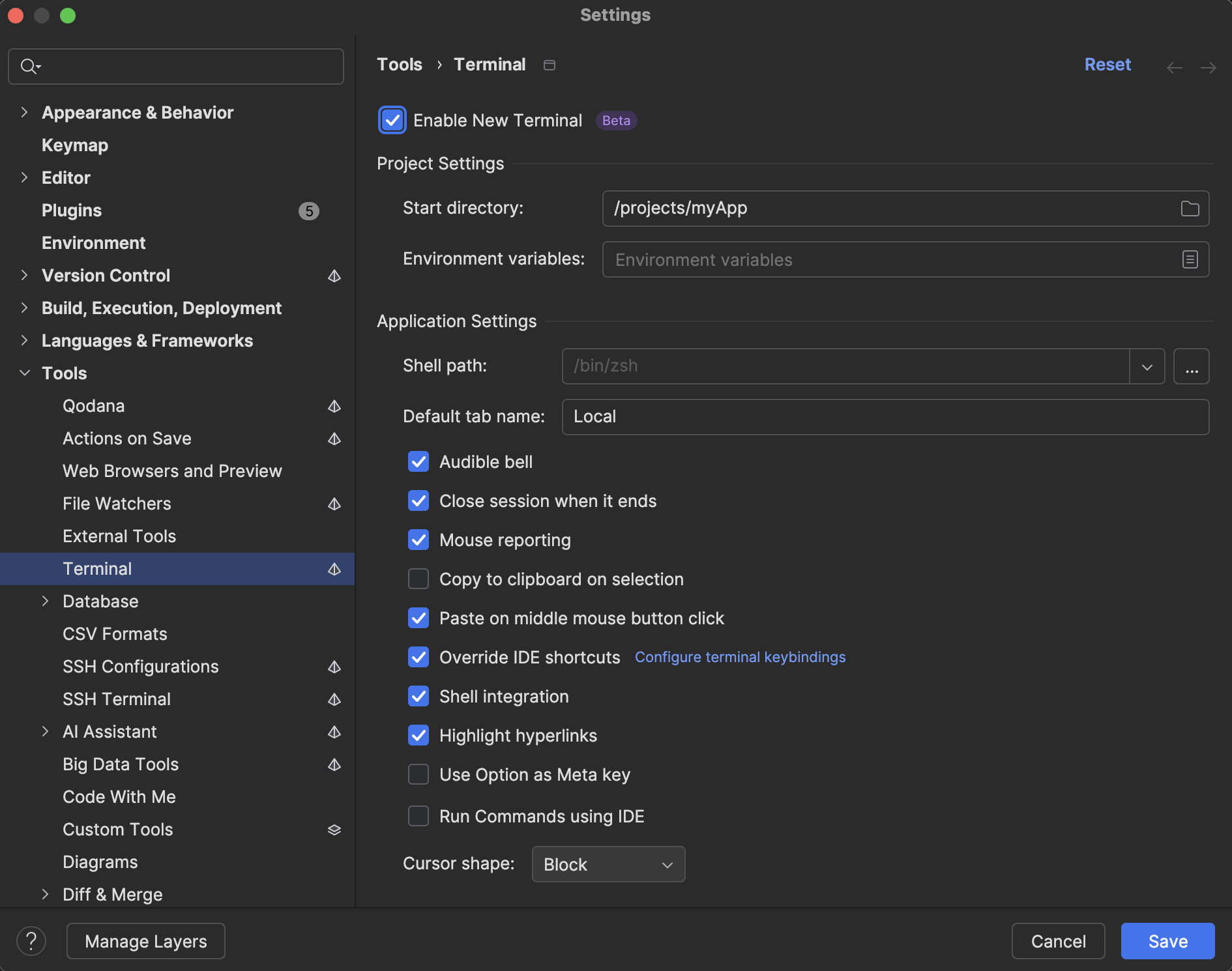 Terminal settings | JetBrains Rider Documentation