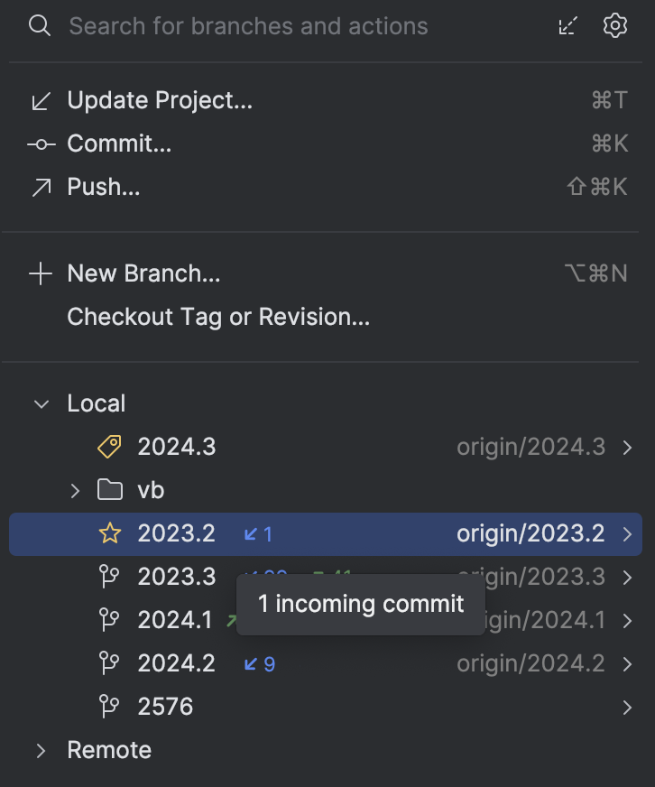 Sync with a remote Git repository (fetch, pull, update) | JetBrains Rider Documentation