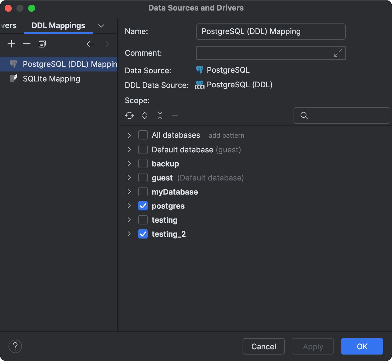 Data Sources and Drivers dialog | JetBrains Rider Documentation