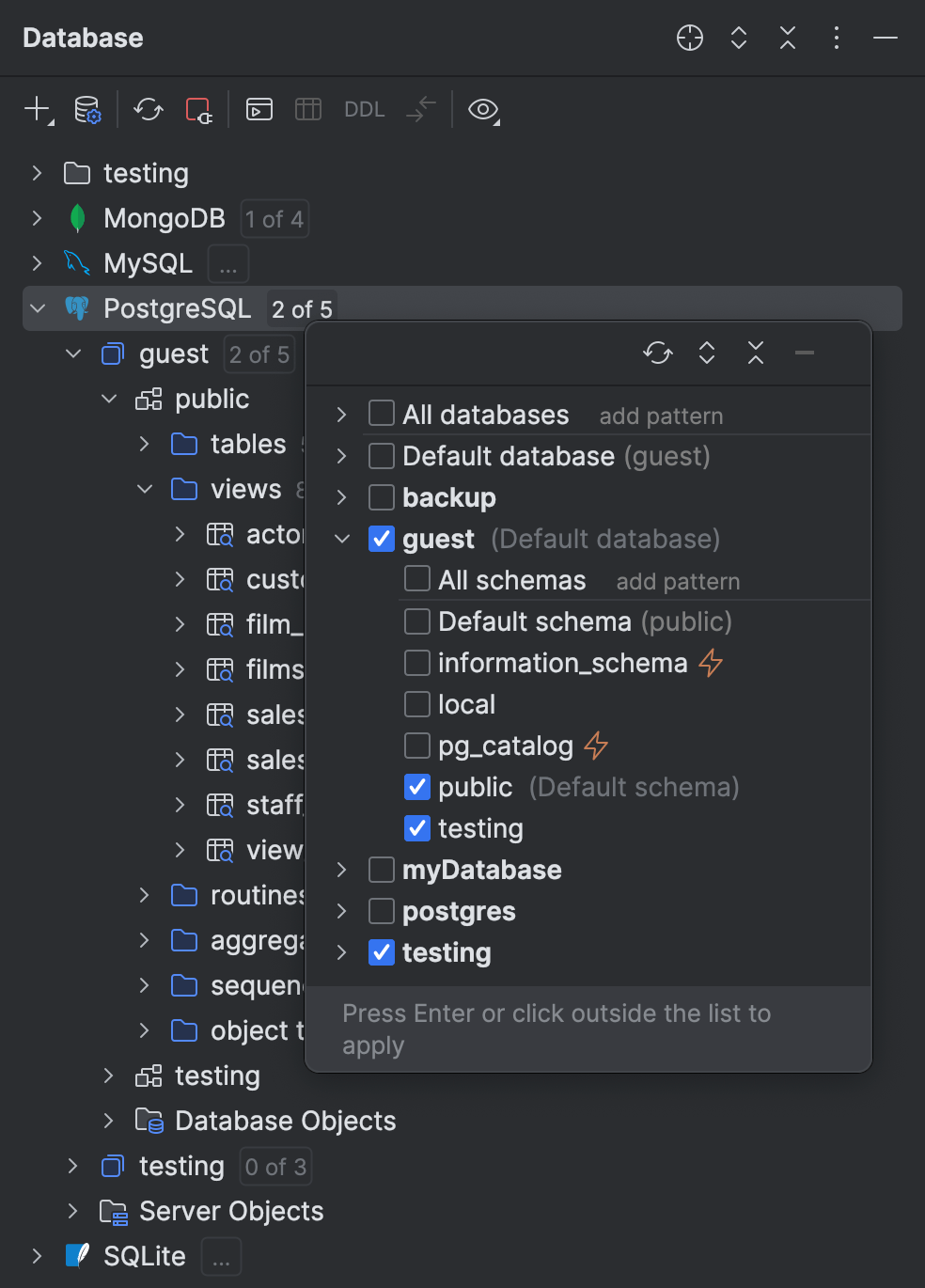 Database window | JetBrains Rider Documentation