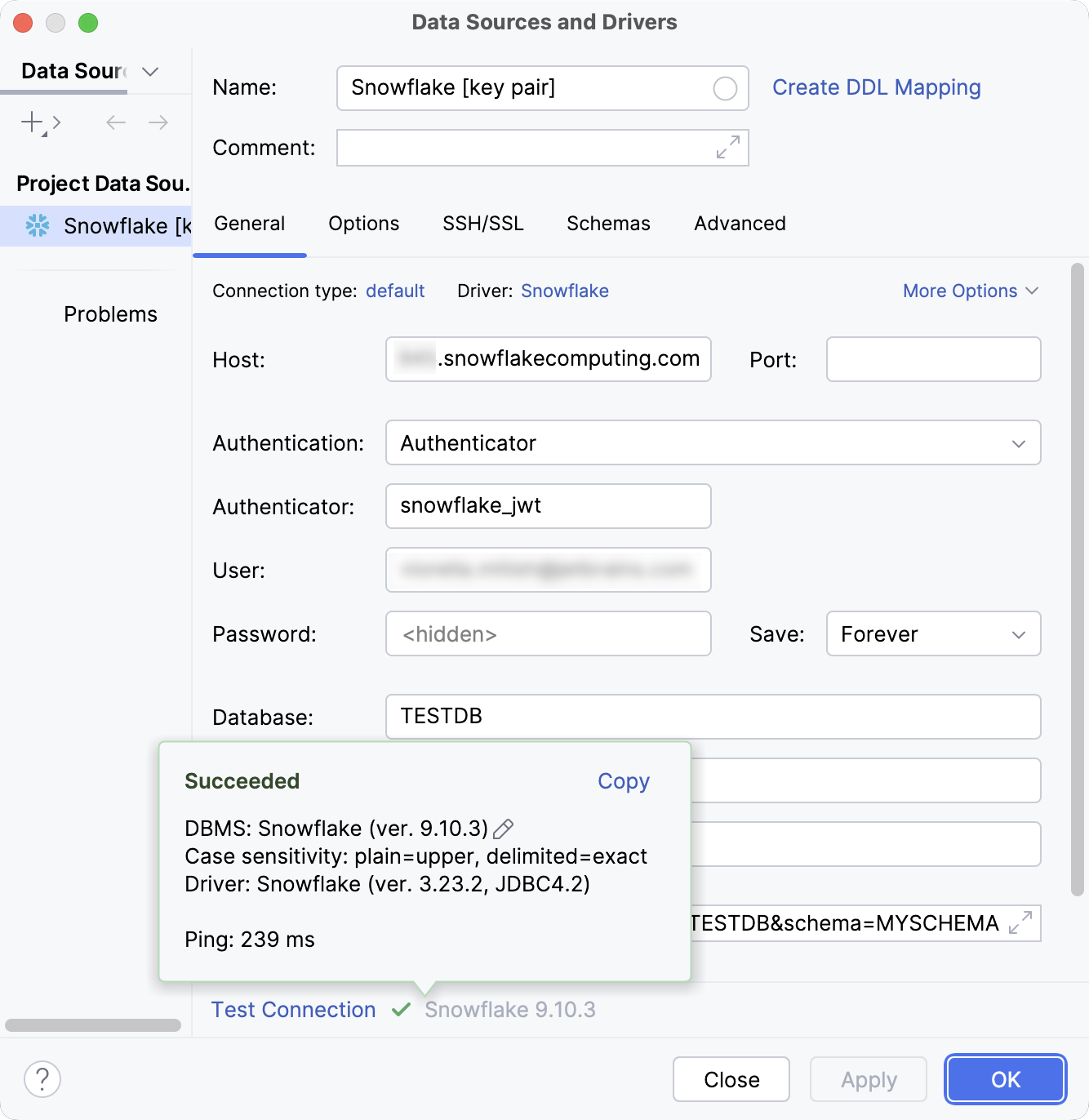 Create a Snowflake data source with key pair authentication | JetBrains Rider Documentation