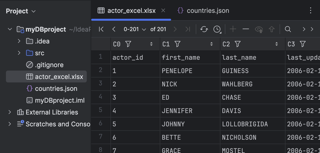 Data editor and viewer | JetBrains Rider Documentation