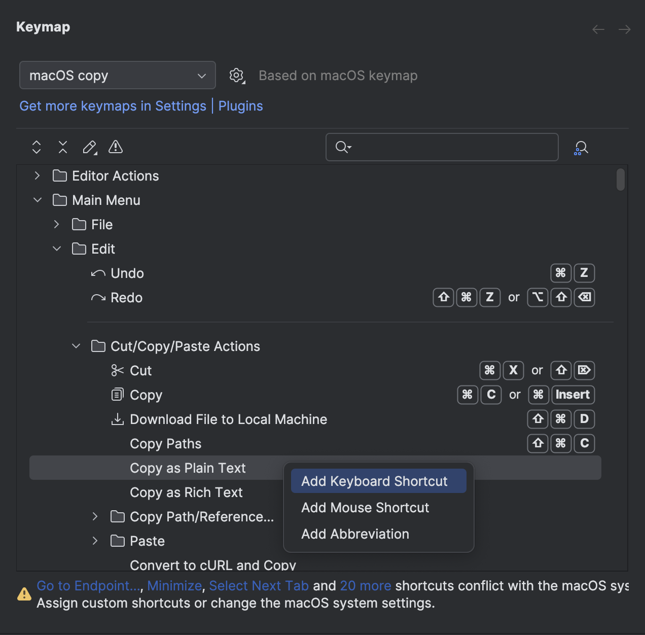 Configure keyboard shortcuts | JetBrains Rider Documentation
