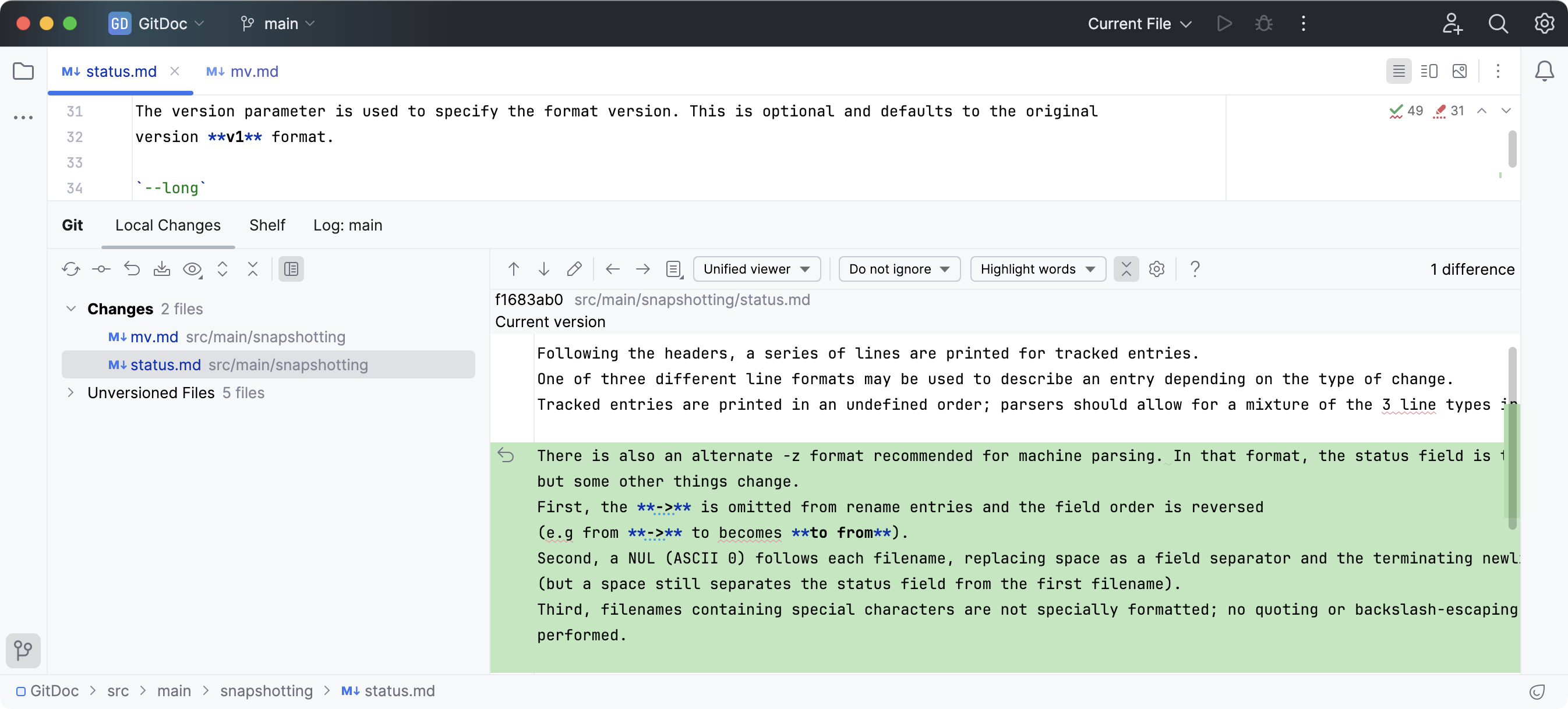 Commit and push changes to Git repository | JetBrains Rider Documentation