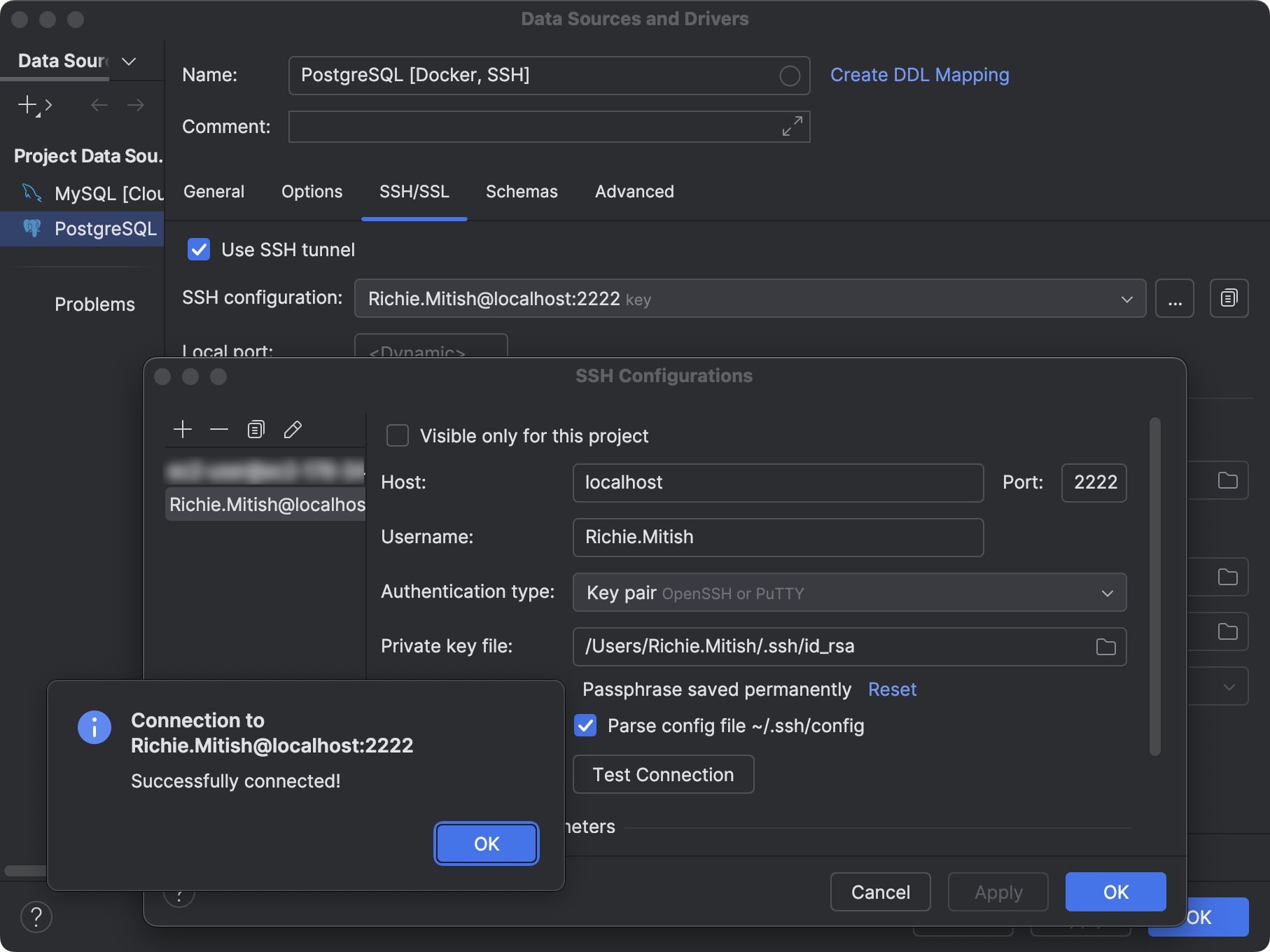 Connect to a database with SSH | JetBrains Rider Documentation