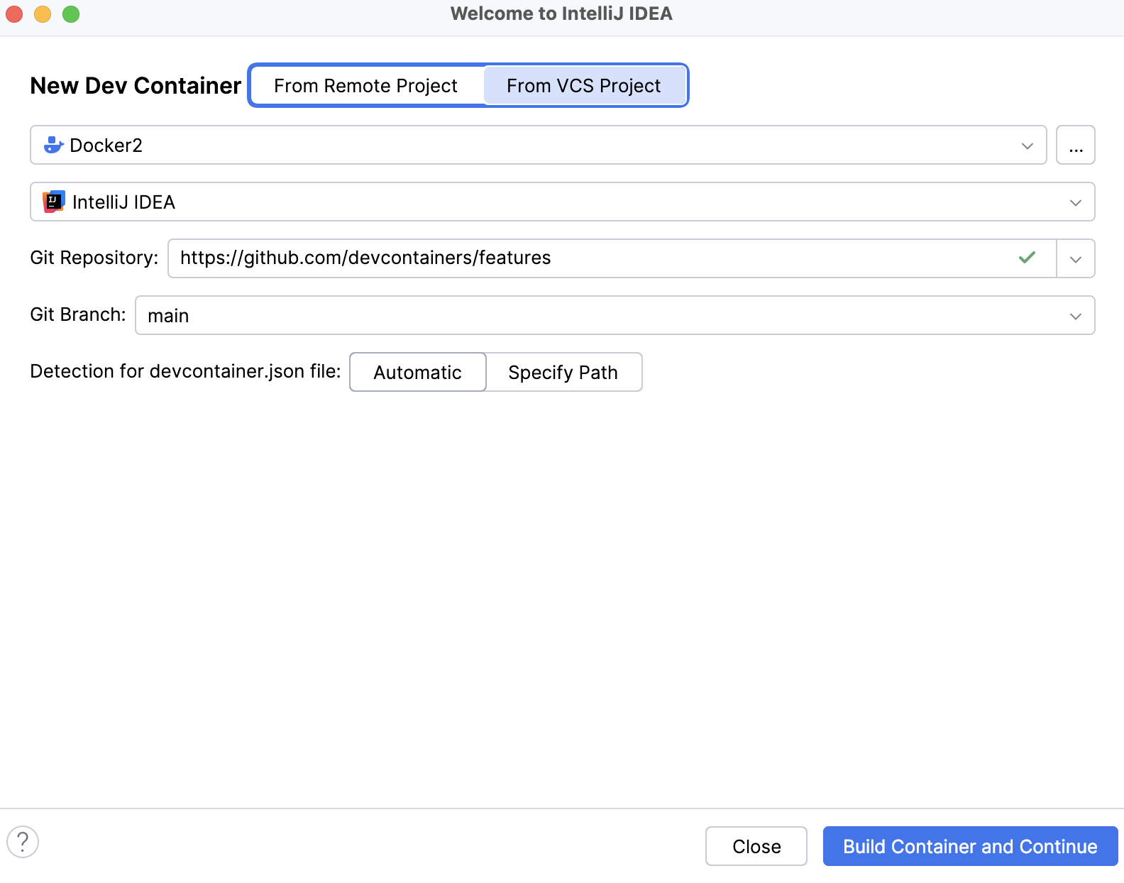 Start Dev Container for a remote project | JetBrains Rider Documentation