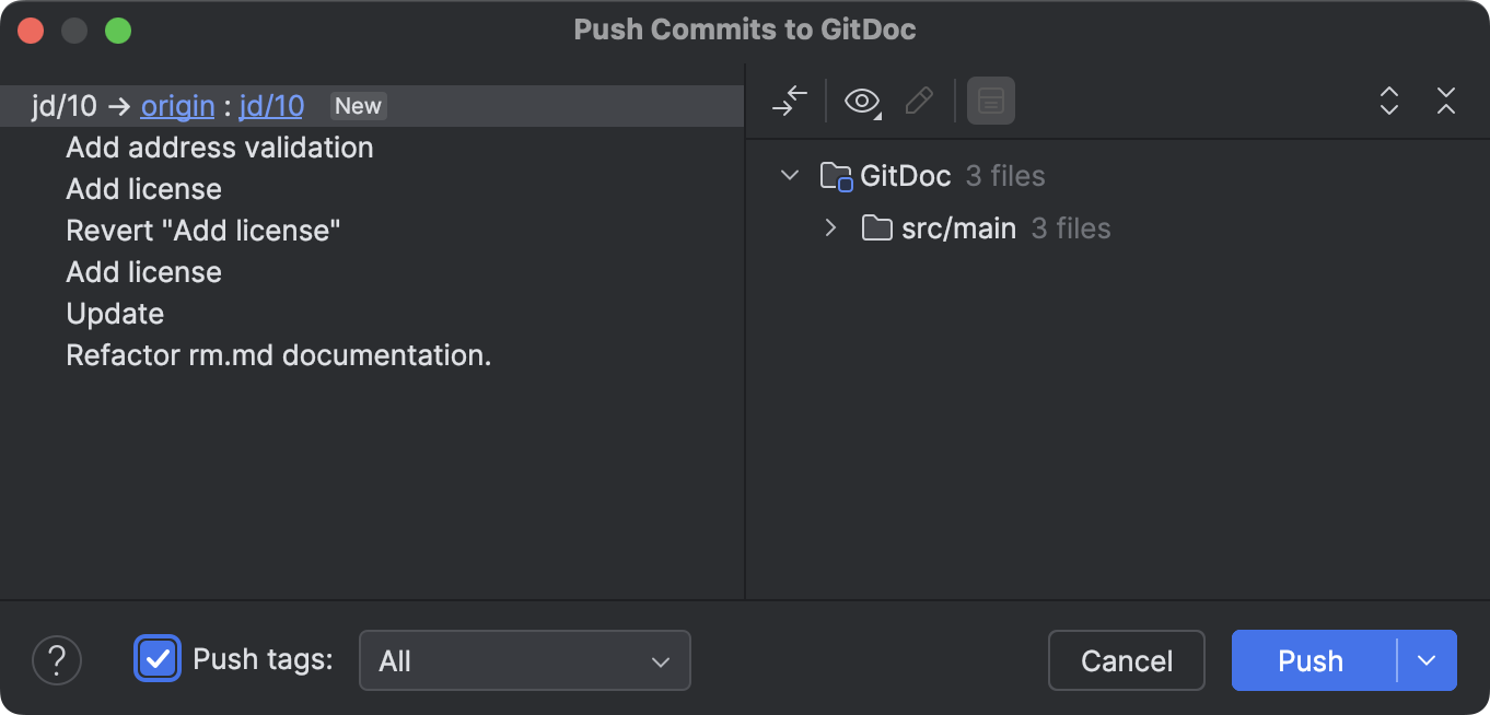 Use tags to mark specific Git commits | JetBrains Rider Documentation