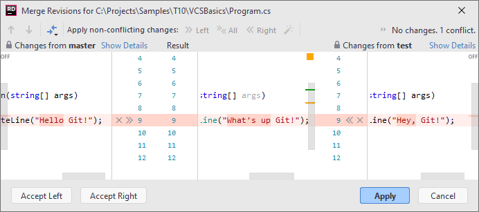 Resolve Git conflicts | JetBrains Rider Documentation