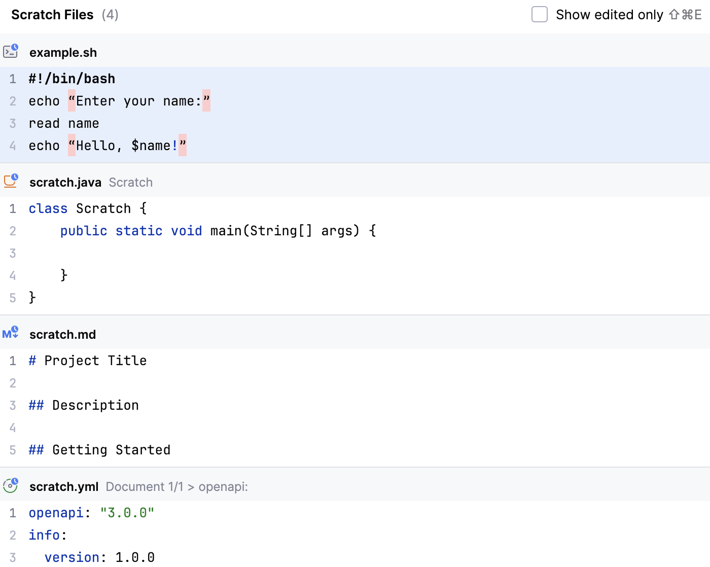 Scratch files | JetBrains Rider Documentation