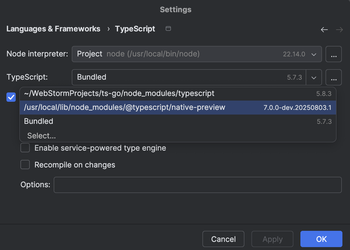 Languages and frameworks: TypeScript | JetBrains Rider Documentation