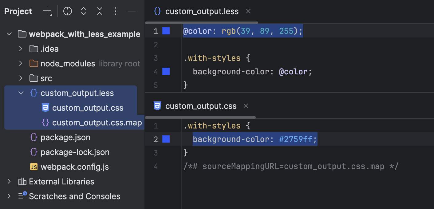 Sass、SCSS 和 Less | JetBrains Rider 文档
