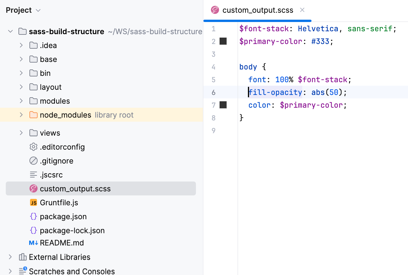 Sass、SCSS 和 Less | JetBrains Rider 文档