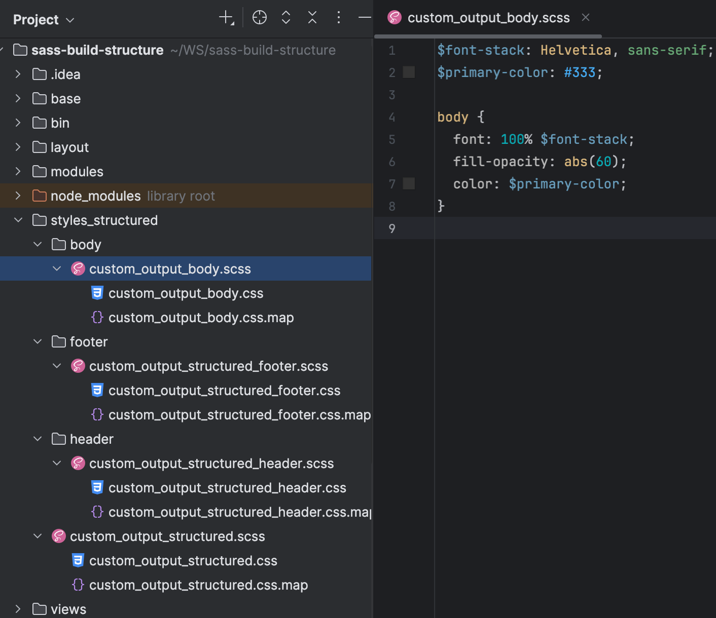 Sass、SCSS 和 Less | JetBrains Rider 文档