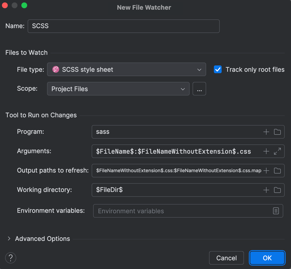 Sass、SCSS 和 Less | JetBrains Rider 文档
