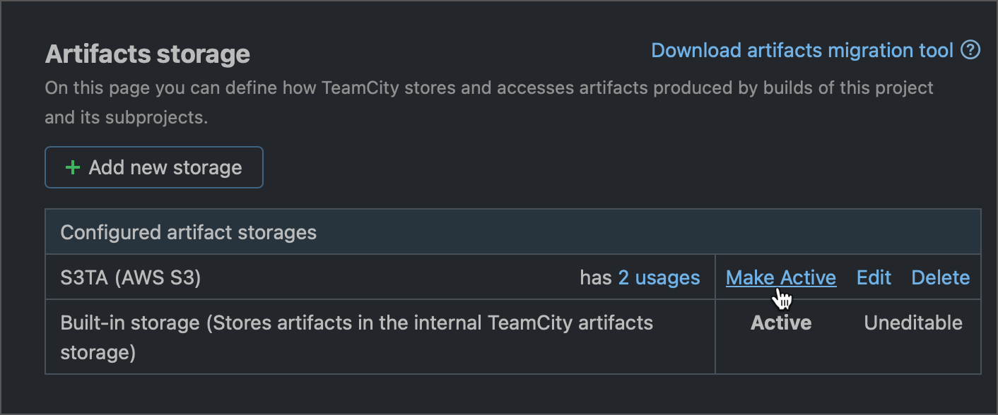 Amazon S3 and S3-compatible Storages | TeamCity On-Premises Documentation