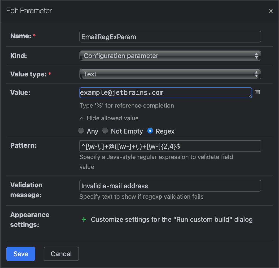 Create and Set Up Custom Parameters | TeamCity On-Premises Documentation