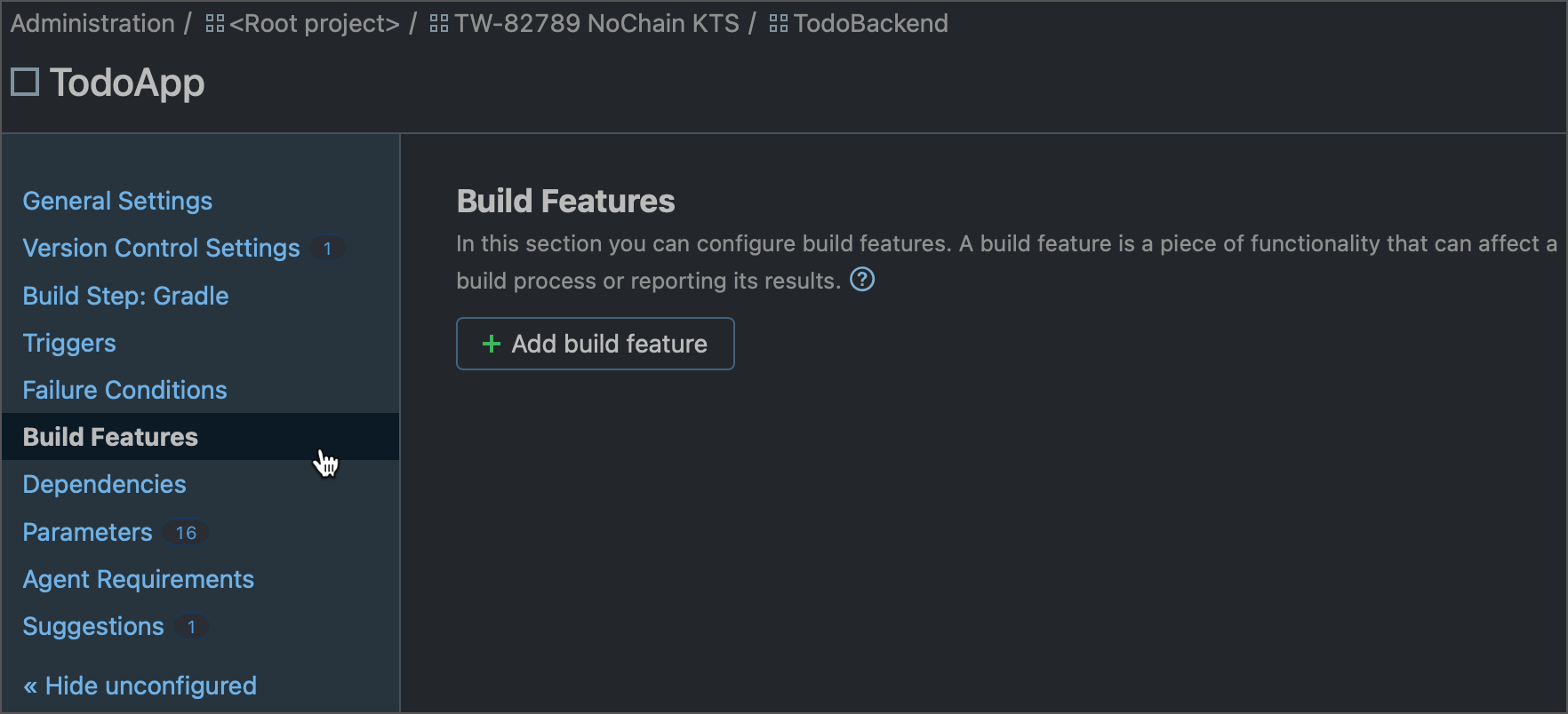 Adding Build Features | TeamCity On-Premises Documentation