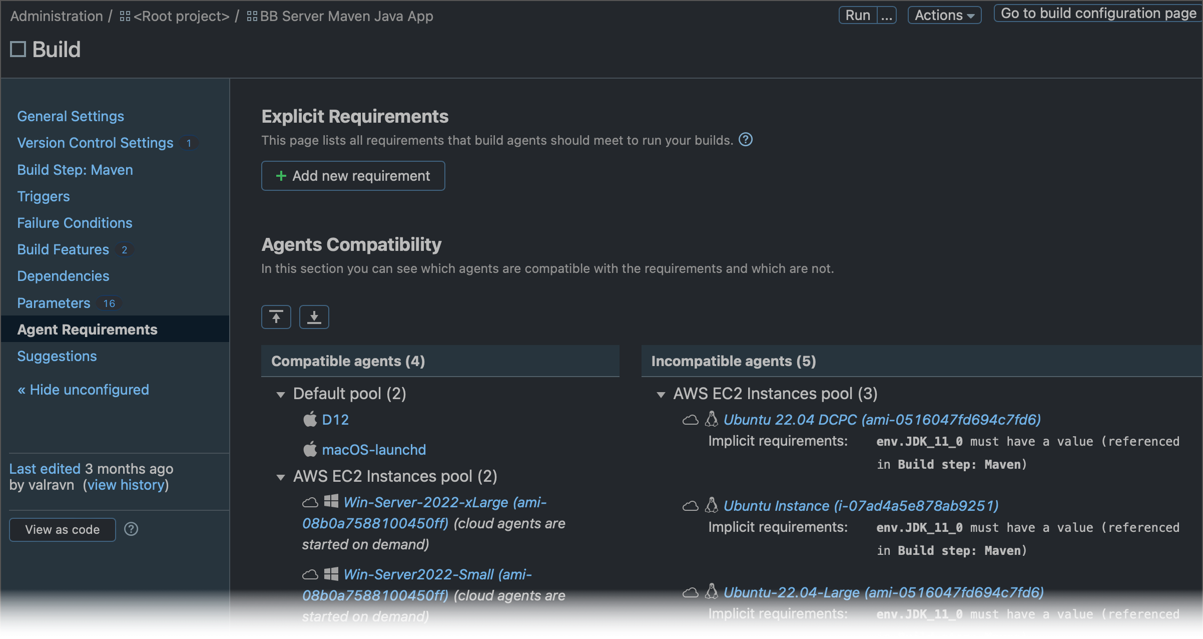 Configuring Agent Requirements | TeamCity On-Premises Documentation