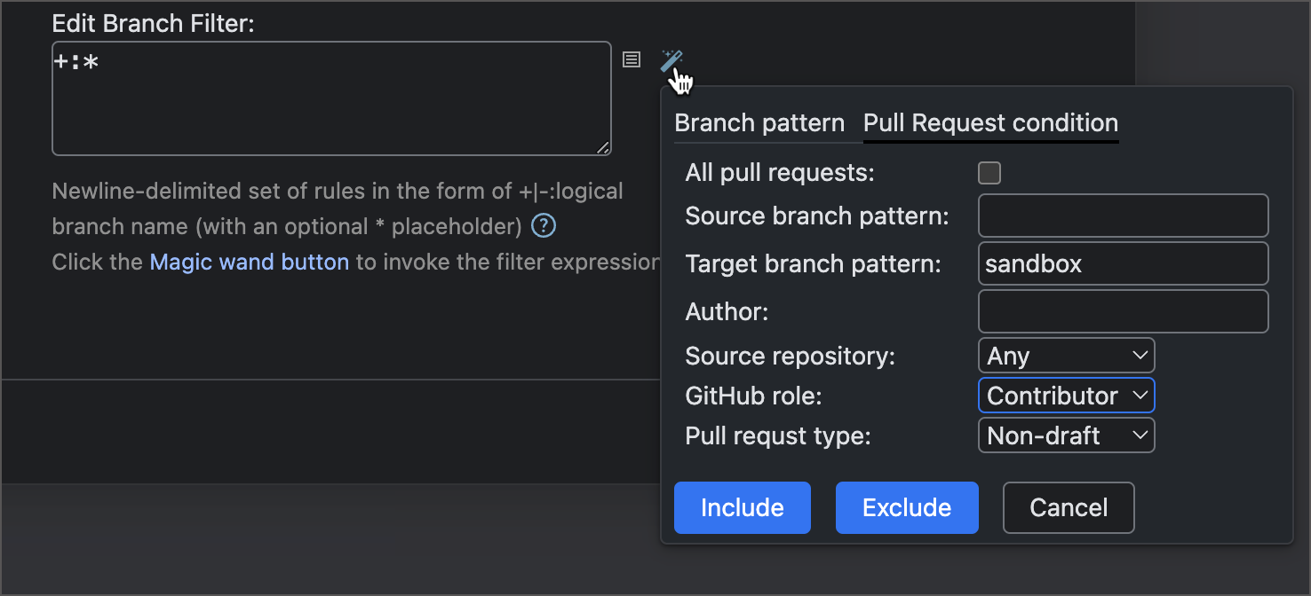 Branch Filter | TeamCity On-Premises Documentation